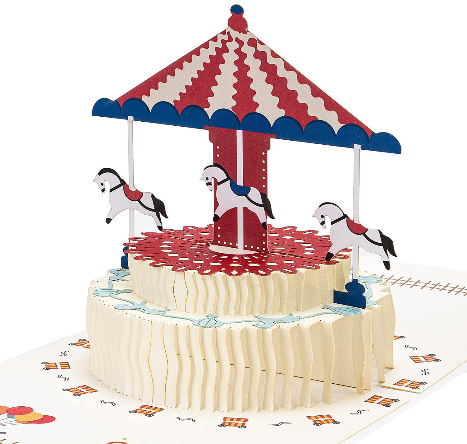 Yadiana Carousel Pop Up Cards, 3D Birthday Cake Greeting Card, Handmade ...