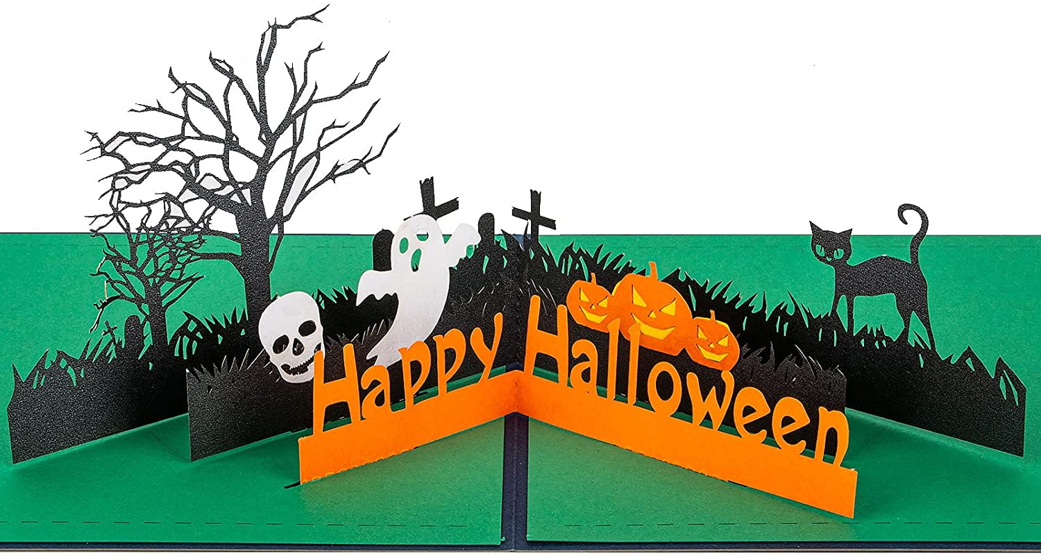Yadiana Happy Halloween Cards,3D Spooky Halloween Pop Up Card,Funny ...