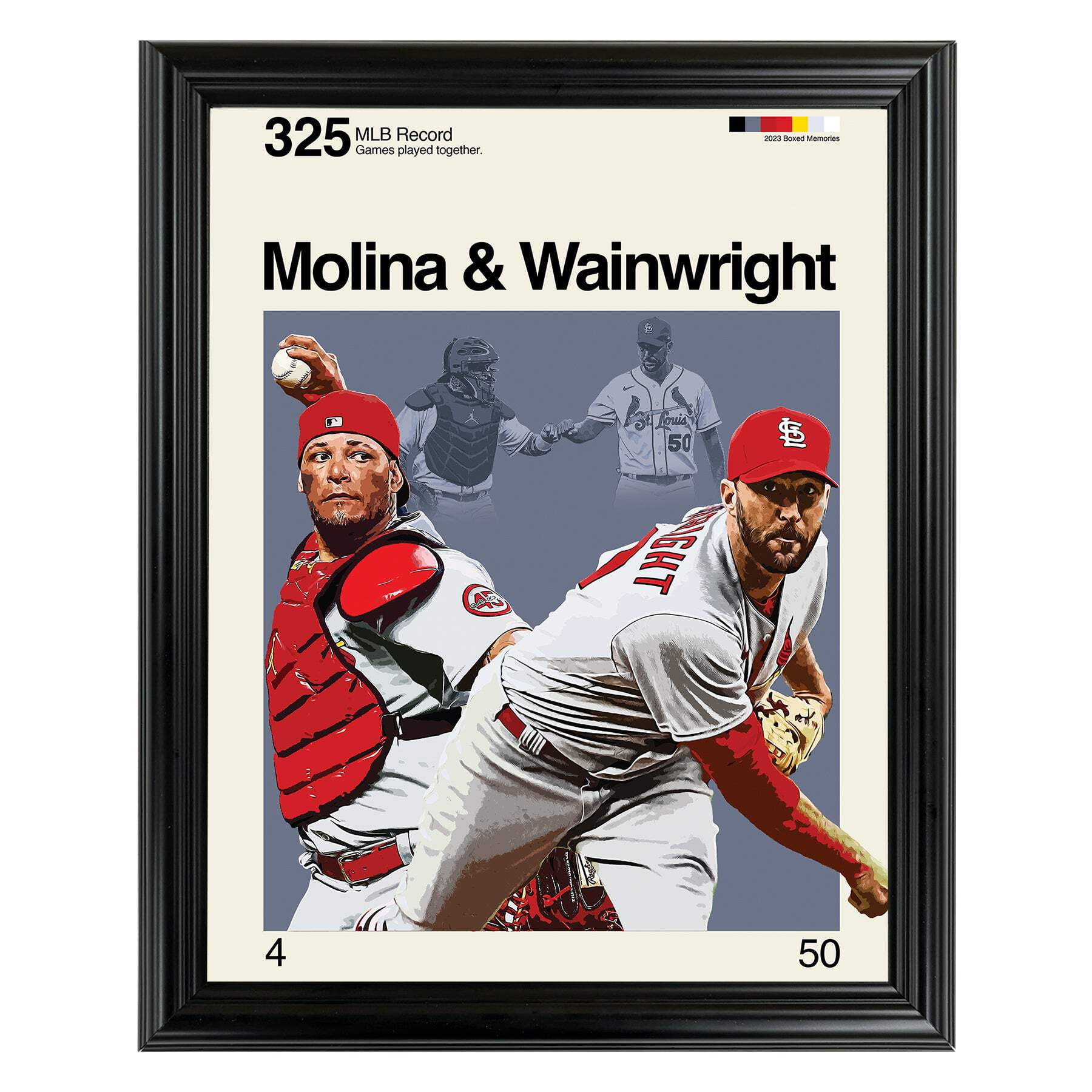 Yadier Molina Adam Wainwright Framed Sports Art Photo by Thomas Maxwell ...