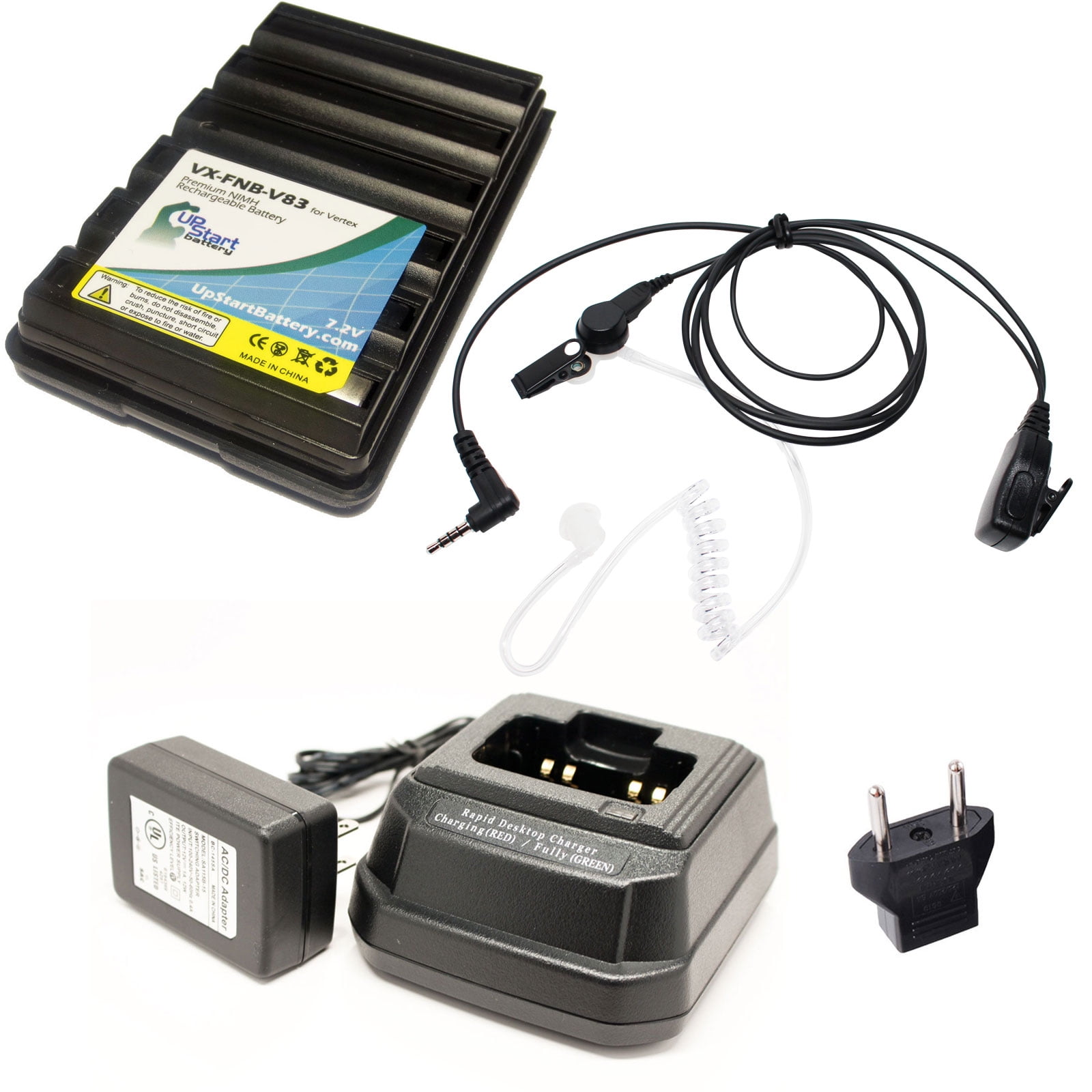 Yaesu / Vertex VX-150 Battery + Charger + FBI Earpiece with Push to ...