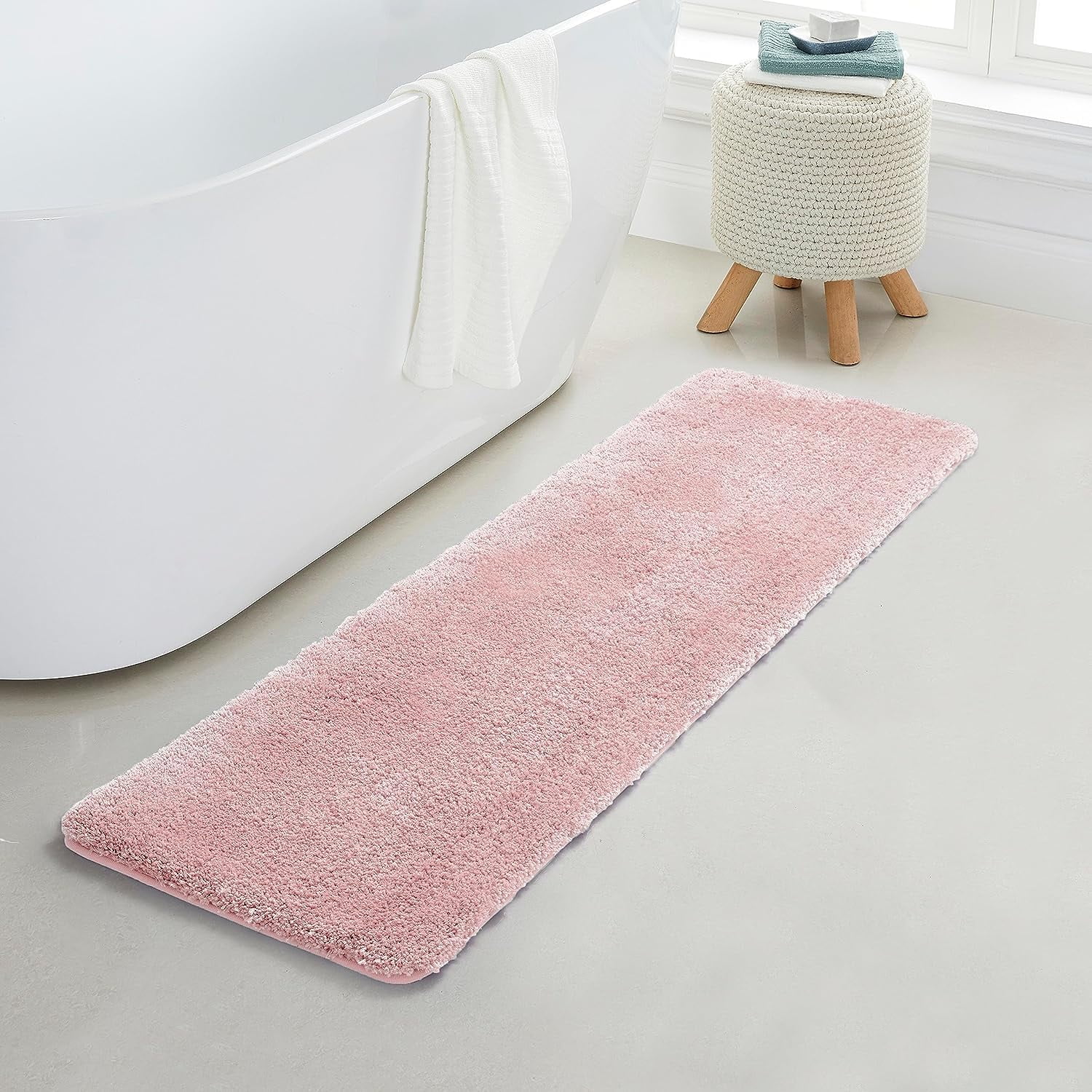 Yafa Home Fashion 1 Piece Solid Microfiber Soft Bathroom Rug , Non-Slip ...