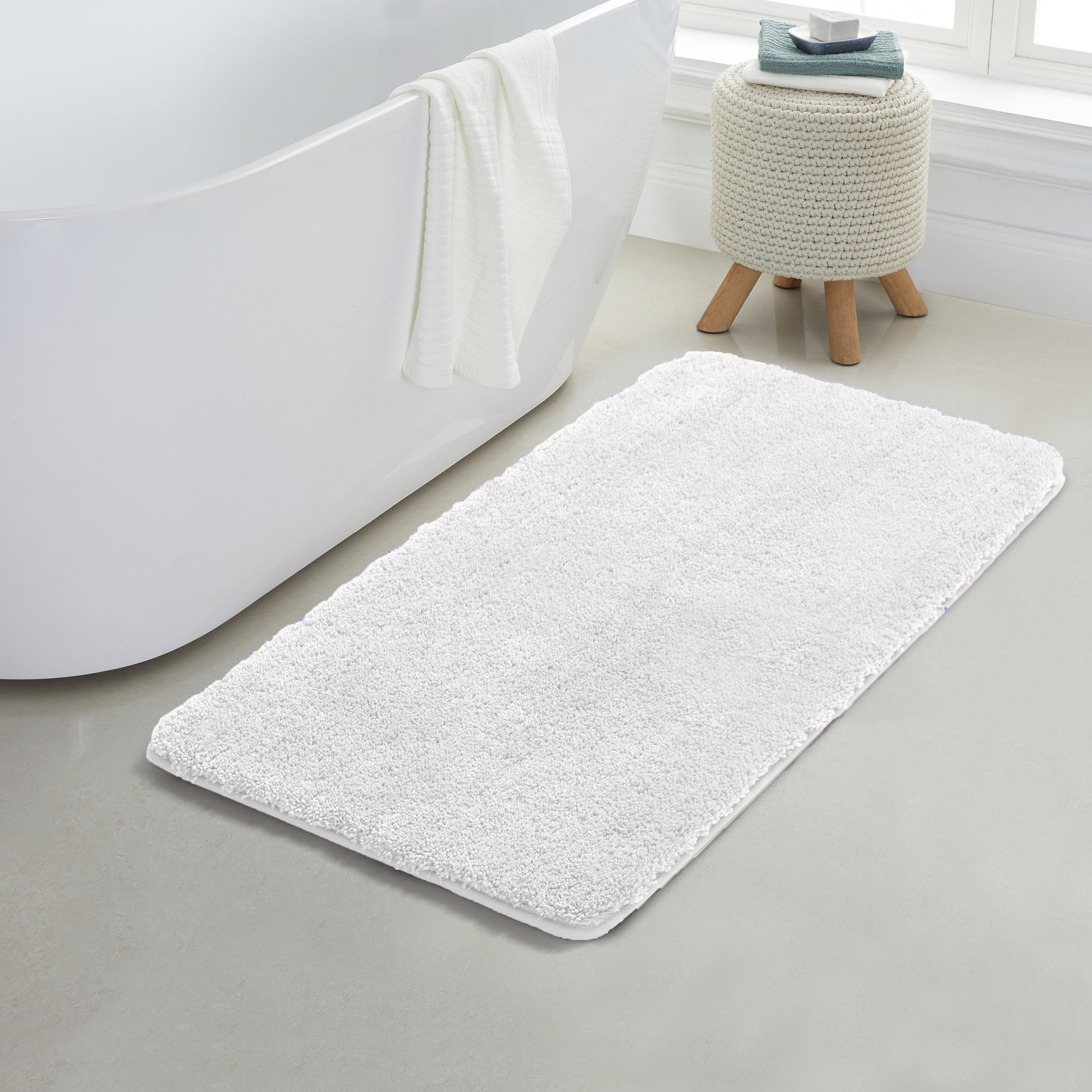 Yafa Home Fashion 1 Piece Solid Microfiber Soft Bathroom Rug , Non-Slip ...
