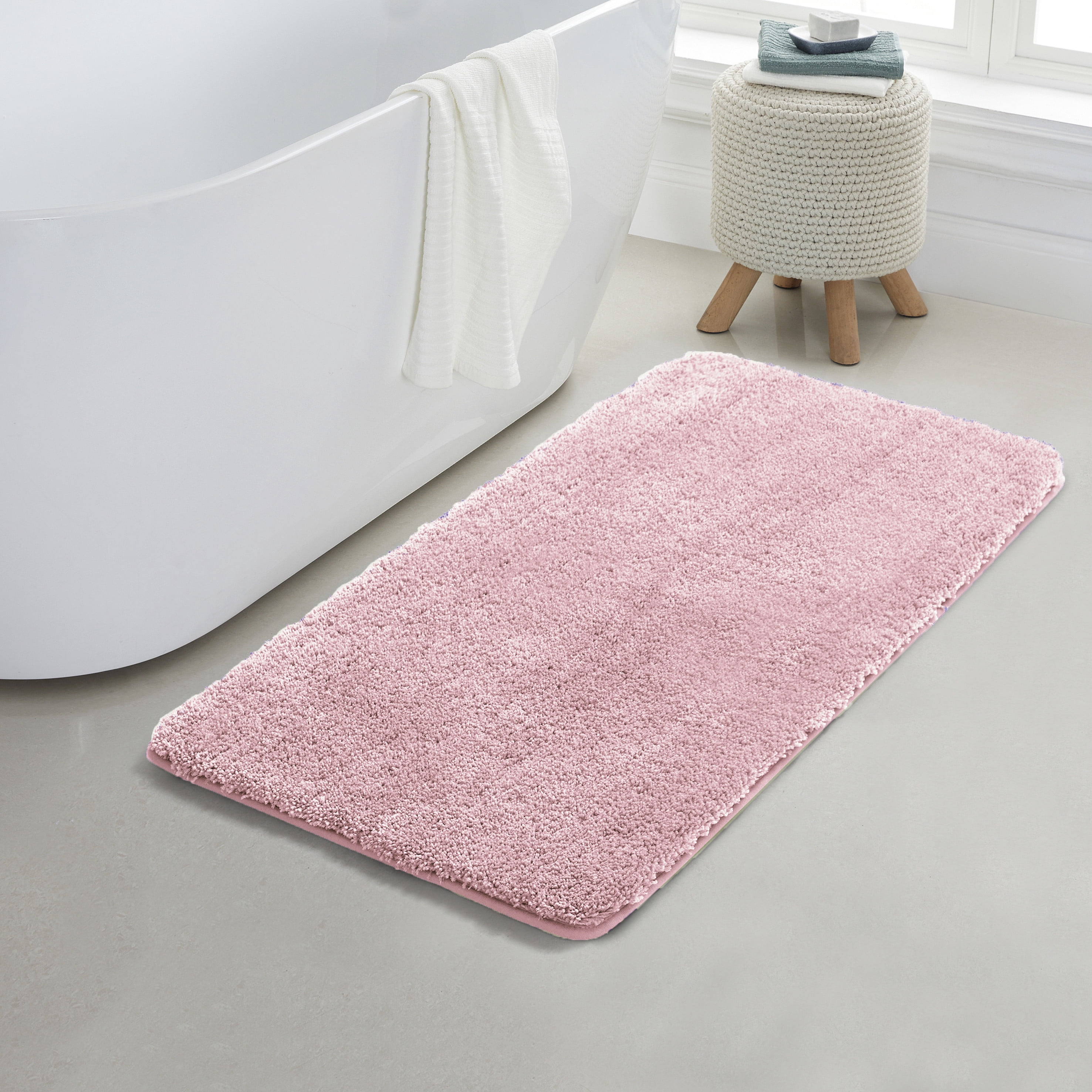 Yafa Home Fashion 1 Piece Solid Microfiber Soft Bathroom Rug , Non-Slip ...