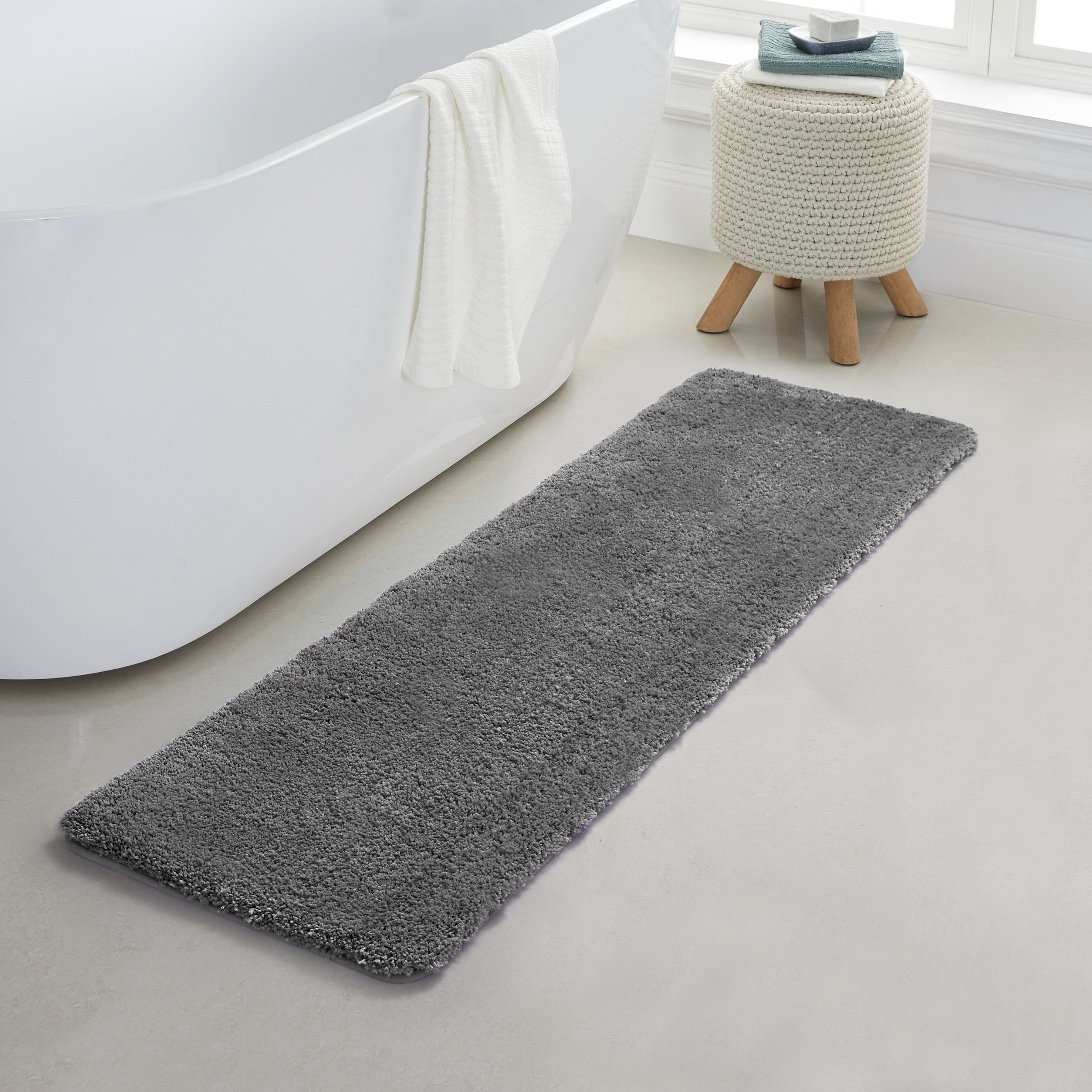 Yafa Home Fashion 1 Piece Solid Microfiber Soft Bathroom Rug , Non-Slip ...