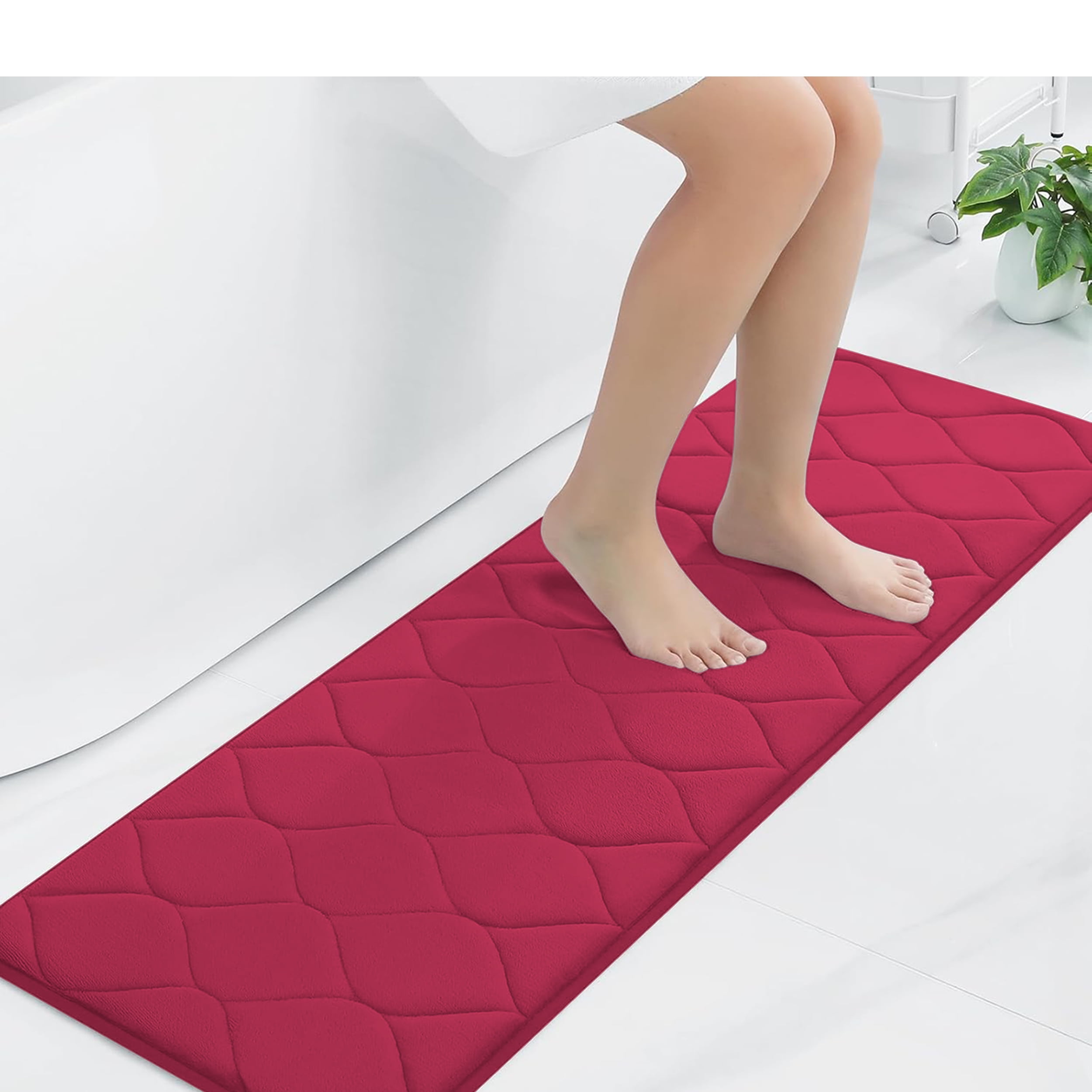Yafa Home Fashion 1pc:17" X 60" Bath Rug Runner, Memory Foam; Water ...