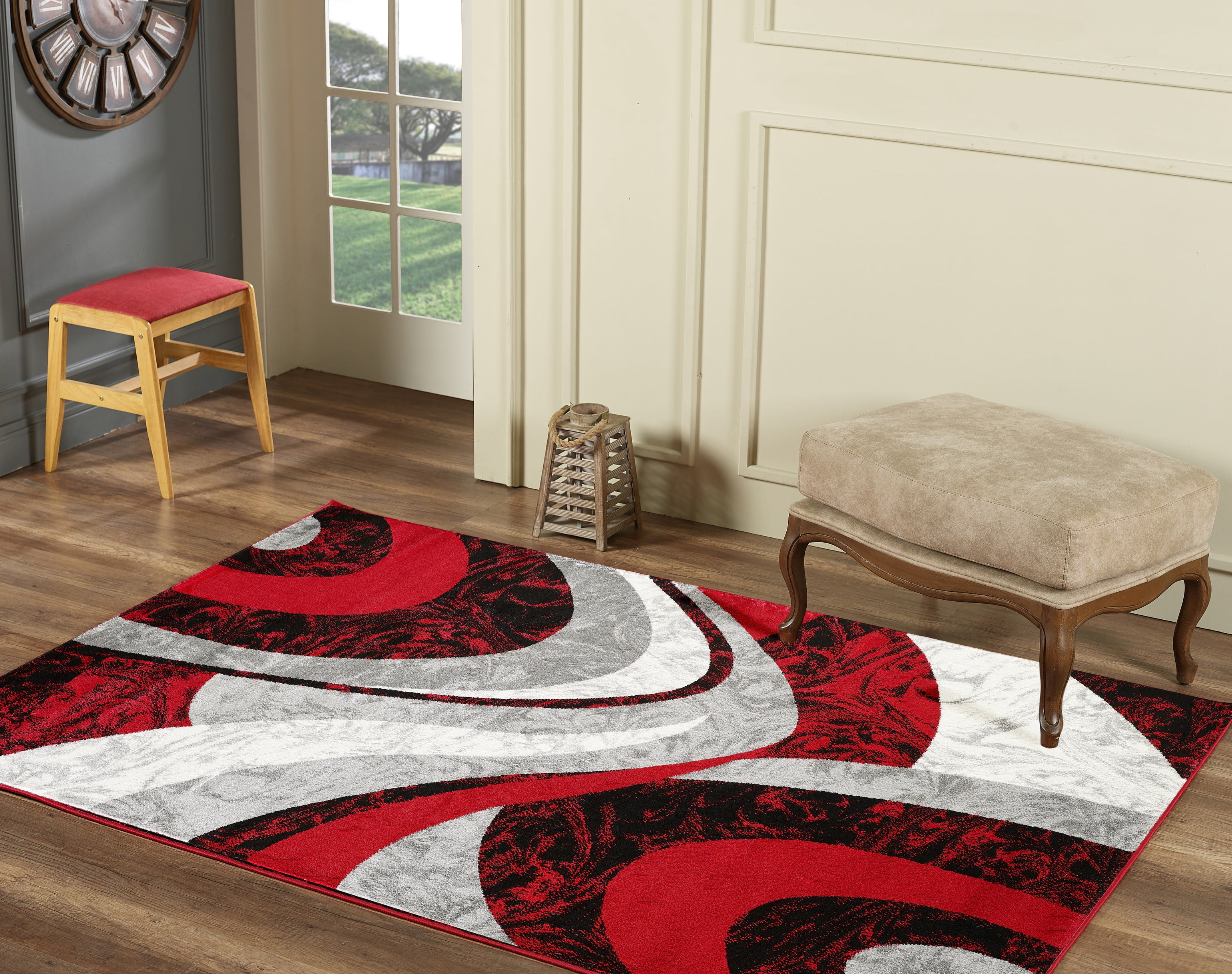 Yafa Home Fashion Modern Contemporary Swirls Design Area Rug, Luxurious ...