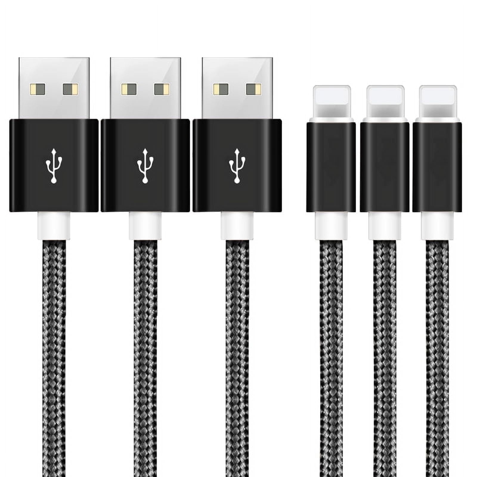 Yafe 3 Pack 10FT Long Compatible For iPhone iPad iPod Charger - Fast ...