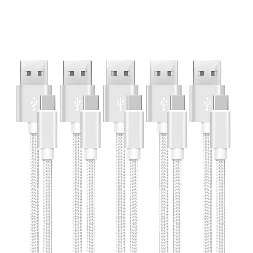 Yafe 5-Pack 10FT Type C USB-C Charger Cable Cord 3A Fast Samsung Galaxy ...
