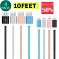 Yafe iPhone Charger 4 Pack 10ft Charger Cables Fast Charging Compatible ...