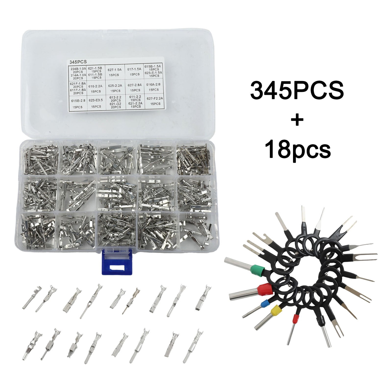 Yafex 345+18Pcs Terminal Pins Wire Harness Pins Male Female Electrical ...