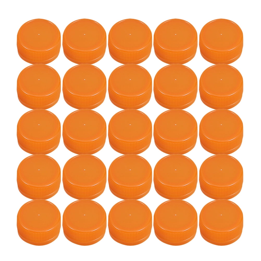 OUNONA 100 Pcs Orange Plastic Bottle Lids LeakProof for Home Use ...