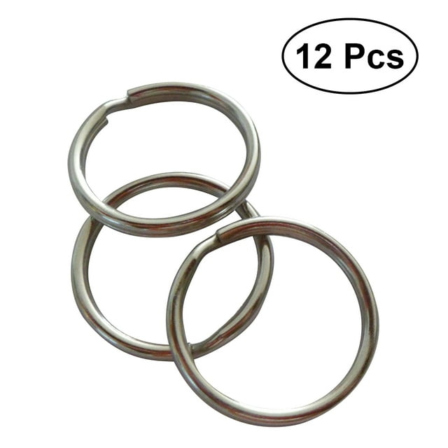 Yage 12Pcs Metal Keychain Rings Round Split Durable Key Rings for DIY ...