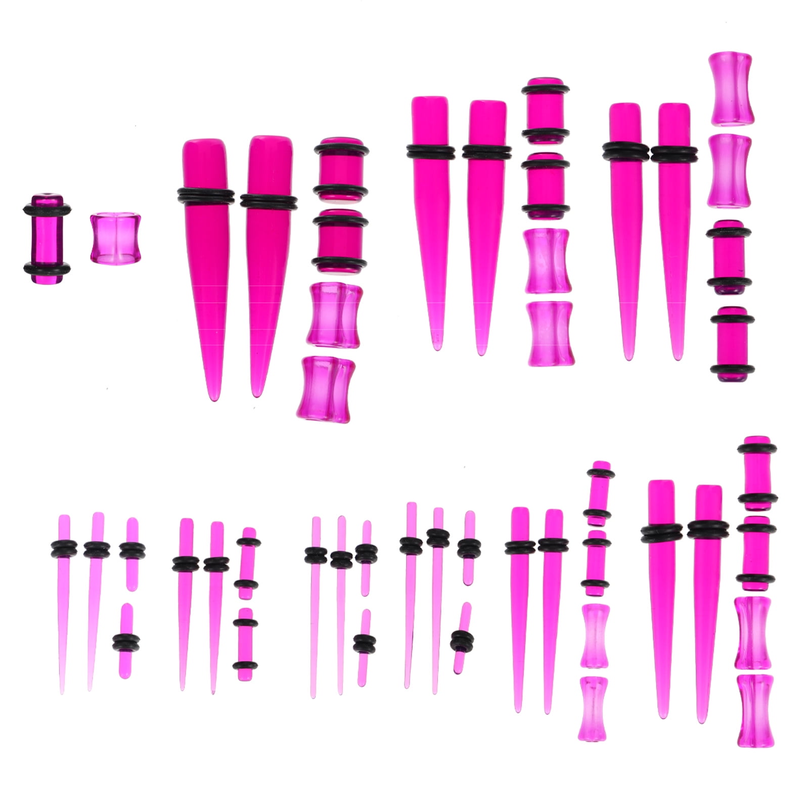 Yage 48pcs Gauges Kit Ear Stretching Set 14G-00G Acrylic Taper Plug ...