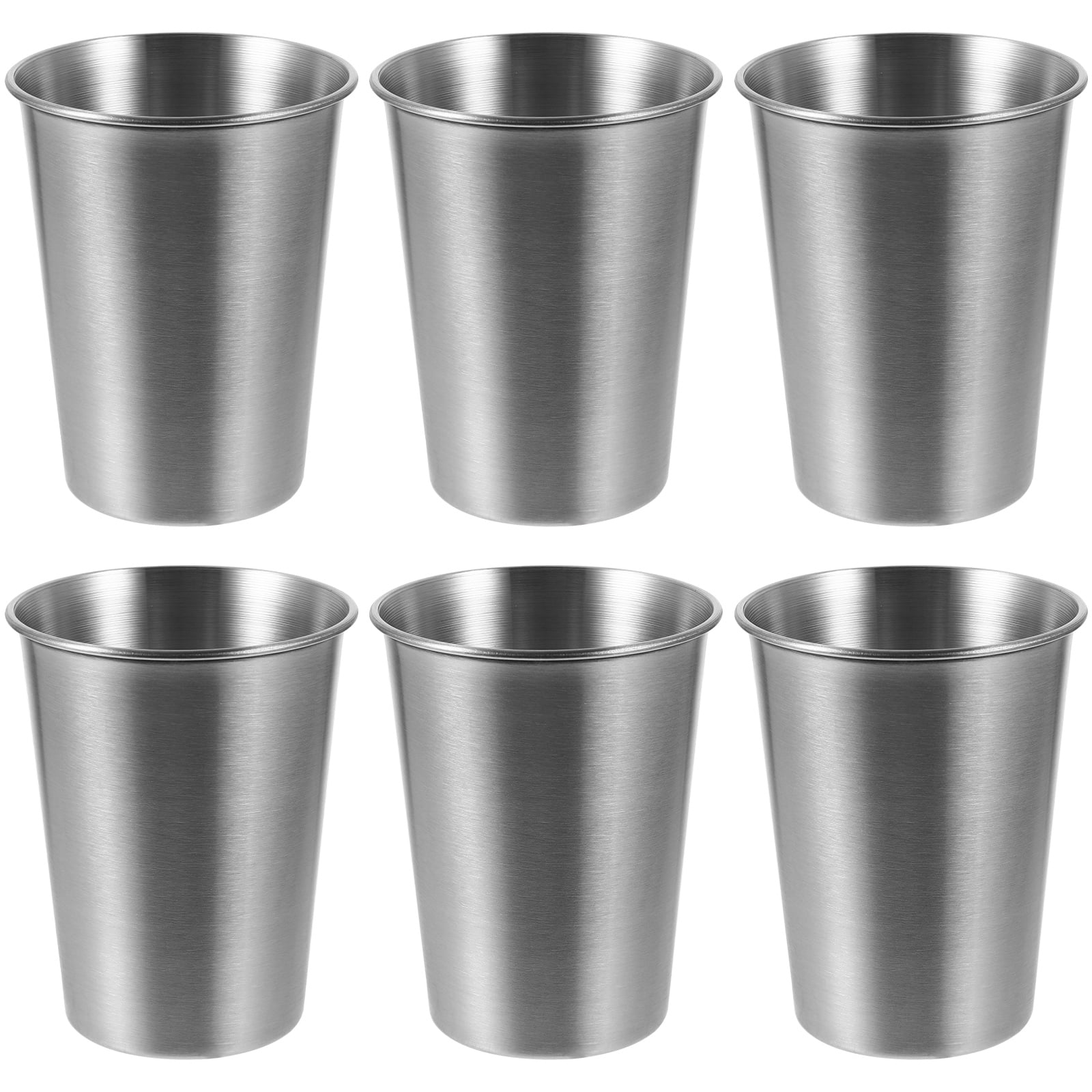 Set of 6 Stainless Steel Drinking Cups for Water, Coffee, Wine ...