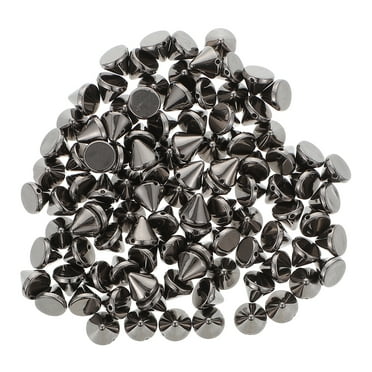 100pcs 10mm Square DIY Leathercraft Black Metal Punk Spikes Spots ...