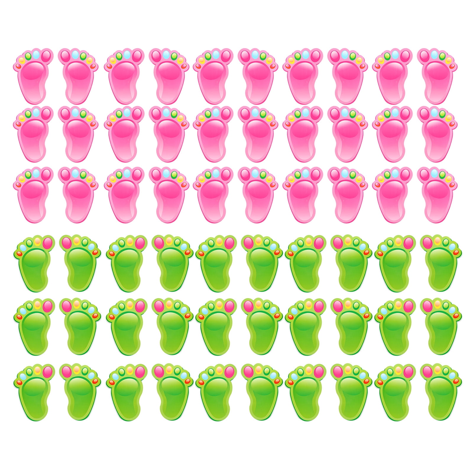 Yageerya 30 Pairs Kid Floor Stickers Floor Decals Footprint Stickers ...