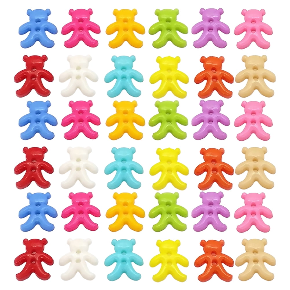 Yageerya 300pcs Two Holes Plastic Buttons Bear Shape Buttons Kids DIY ...