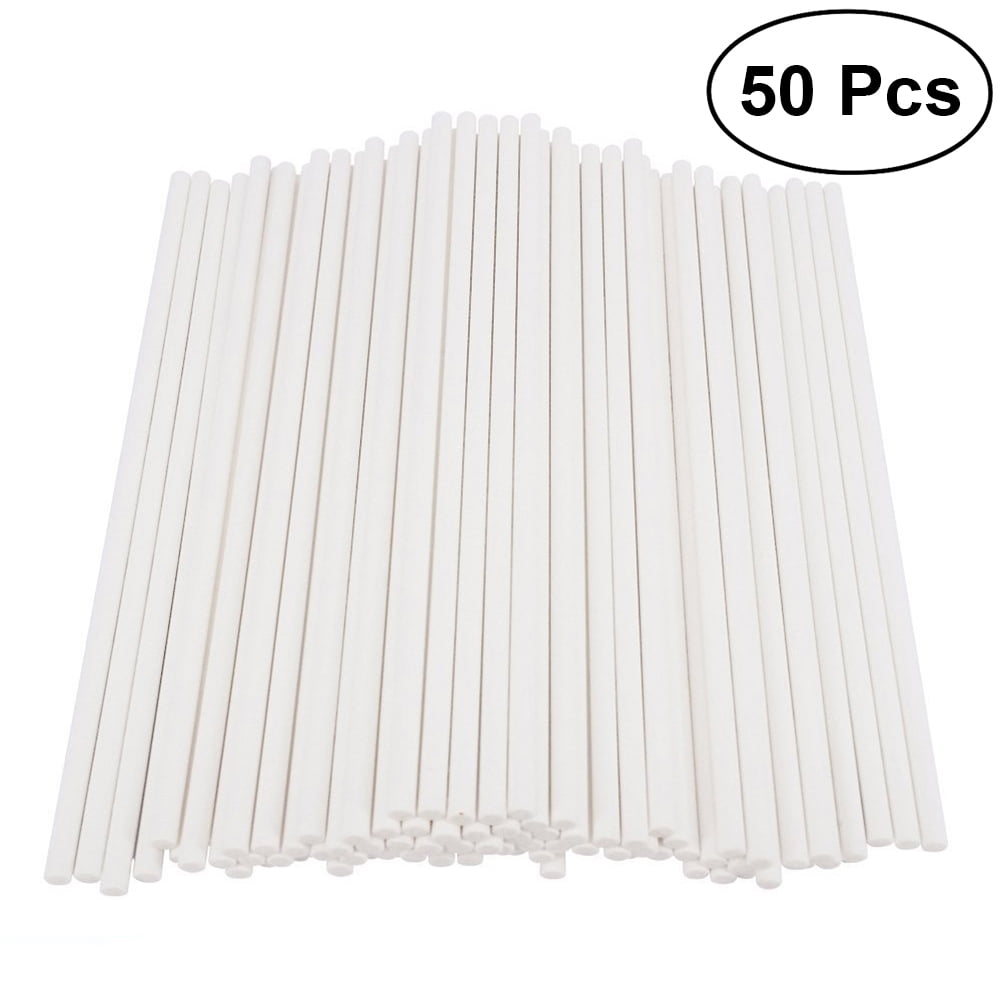 Yageerya 50pcs Paper Lollipop Sticks Cake Sticks for Birthday Party DIY ...