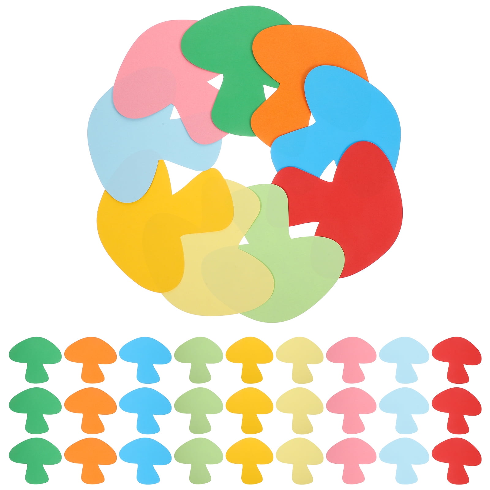 72pcs Colored Paper Cutouts Mushroom Shape Paper Cutouts Diy Paper ...
