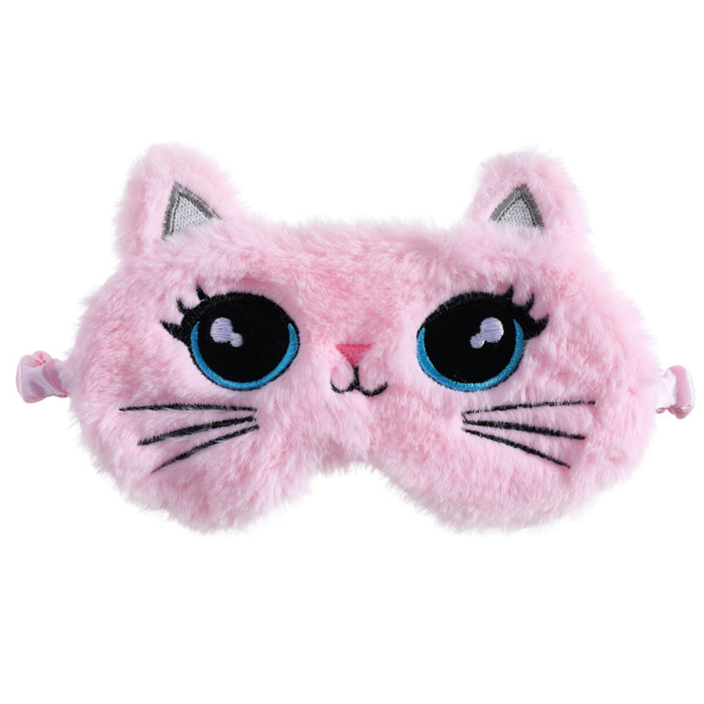 Yageerya Eye Mask Plush Sleep Blindfold Cartoon Cat Sleep Eye Cover ...