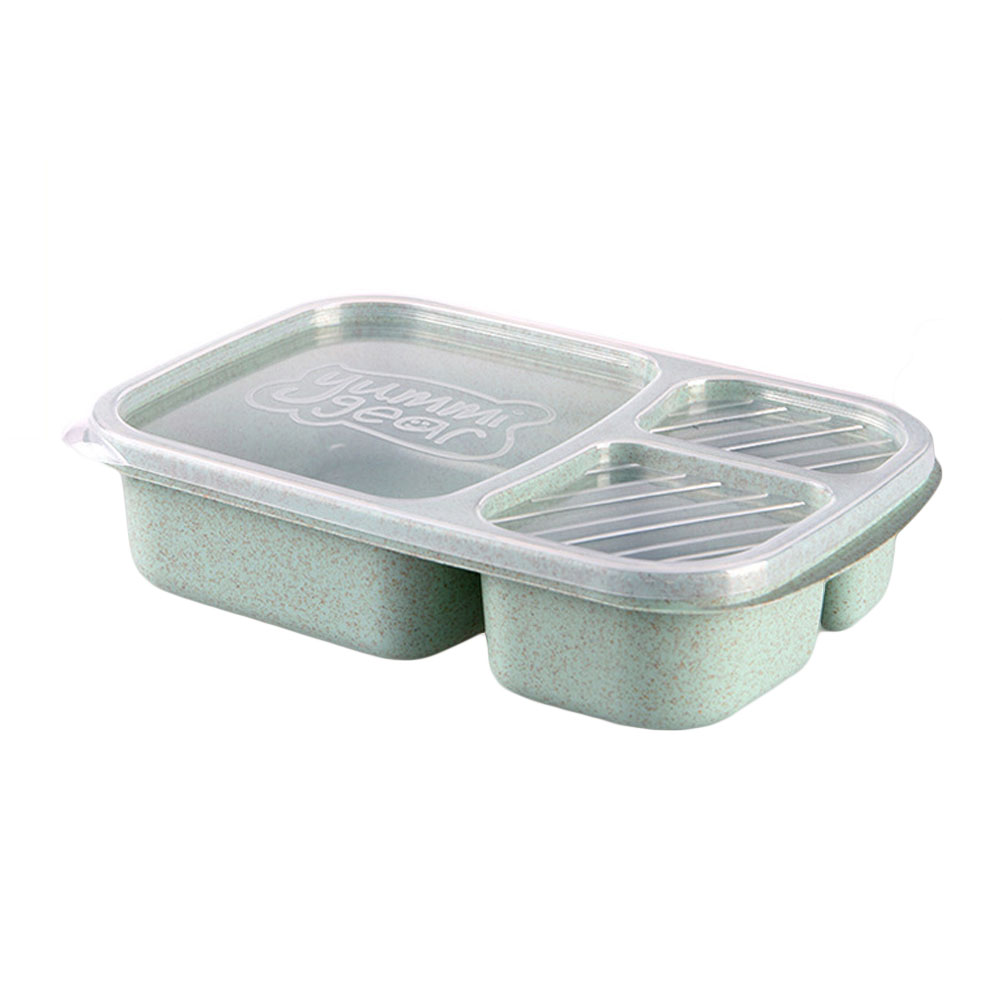 Yageerya Wheat Straw Lunch Box Partition Thermal Food Container Square ...