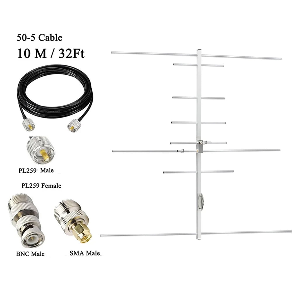 Yagi Hadio Antenna,Dual Band 2m 70cm VHF UHF Yagi,High Gain 8 Elements GMRS Vertm Raical Base ...
