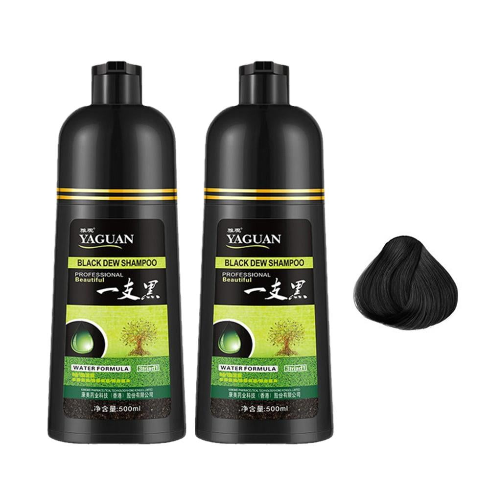 Yaguan Herbal Black Dew Shampoo, Black Hair Dye Shampoo 3 In 1 Dye Hair ...