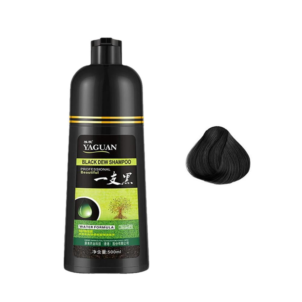 Yaguan Herbal Black Dew 3 In 1 Hair Dye Shampoo 500ml Fast And Easy Coloring For Black And