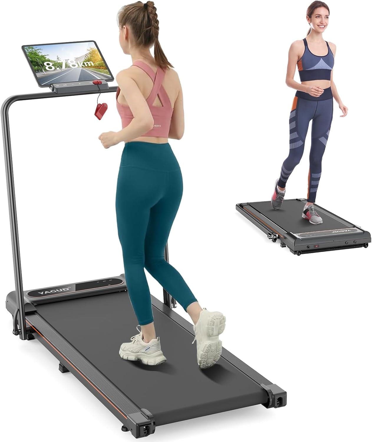 Yagud Walking Pad Under Desk Treadmill with Handle, Portable Treadmills ...