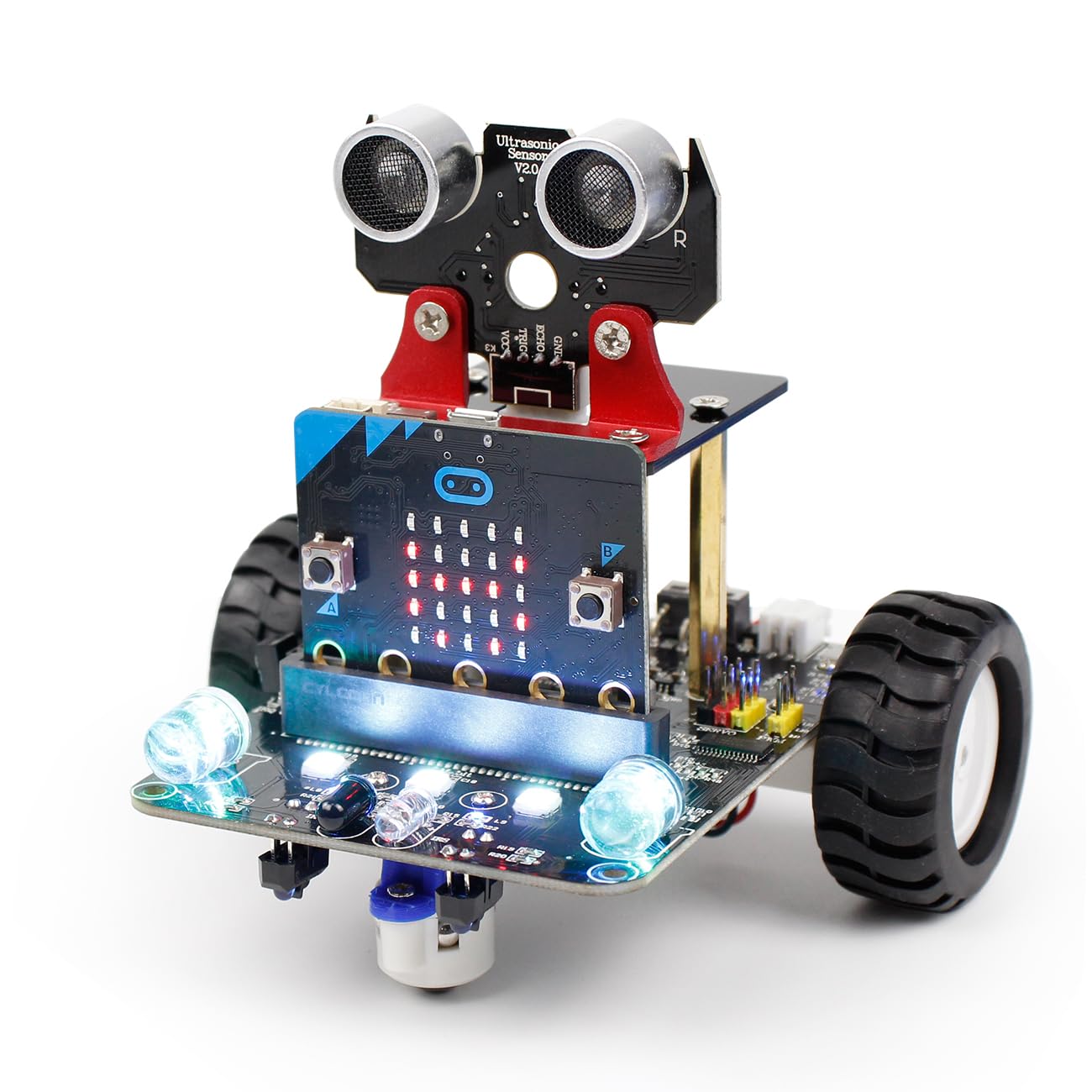 Yahboom STEM Education BBC IFF17 Micro:bit Coding Robot Car Kit for Kids to Programmable DIY ...
