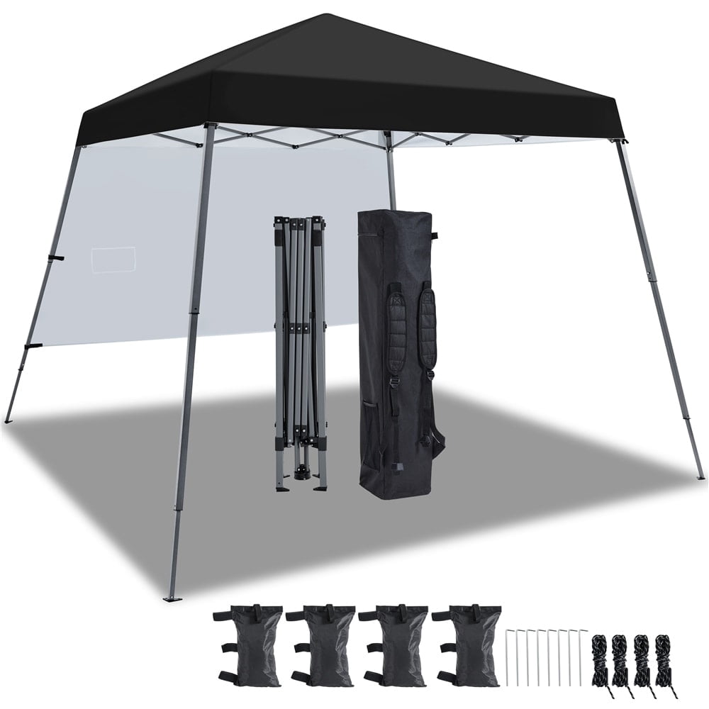 Yaheetech 10x10ft One-person Set Up Pop-up Canopy Tent with Side Panel ...