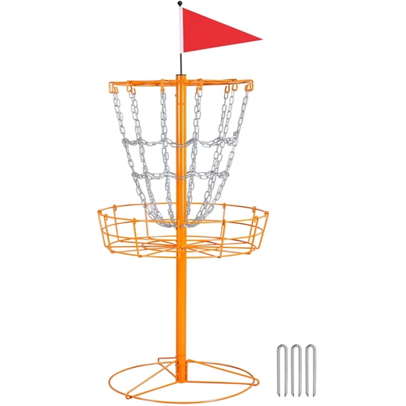 Yaheetech Practice Game 12-Chain Portable Disc Golf Basket, Orange ...