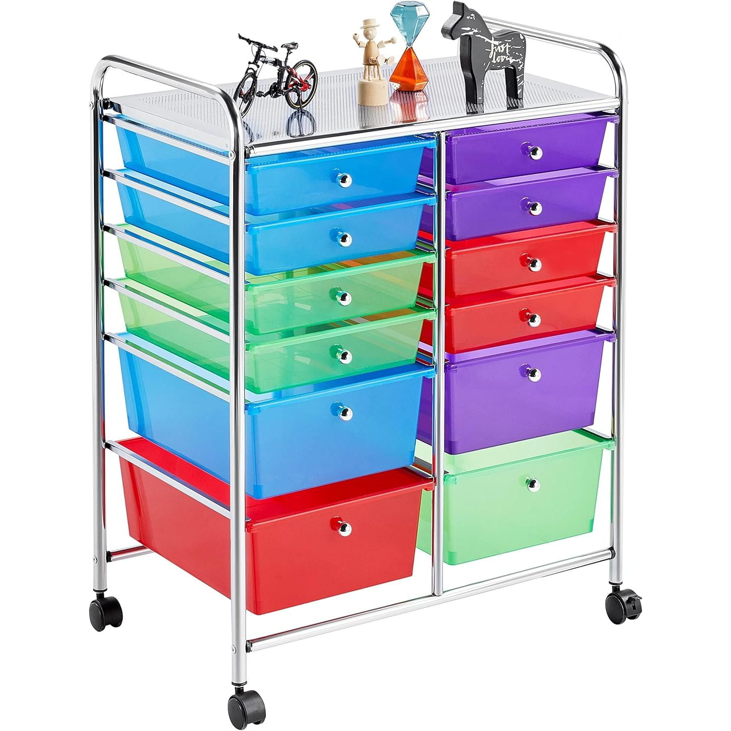 Yaheetech 12 Drawers Rolling Storage Cart Multipurpose Movable ...