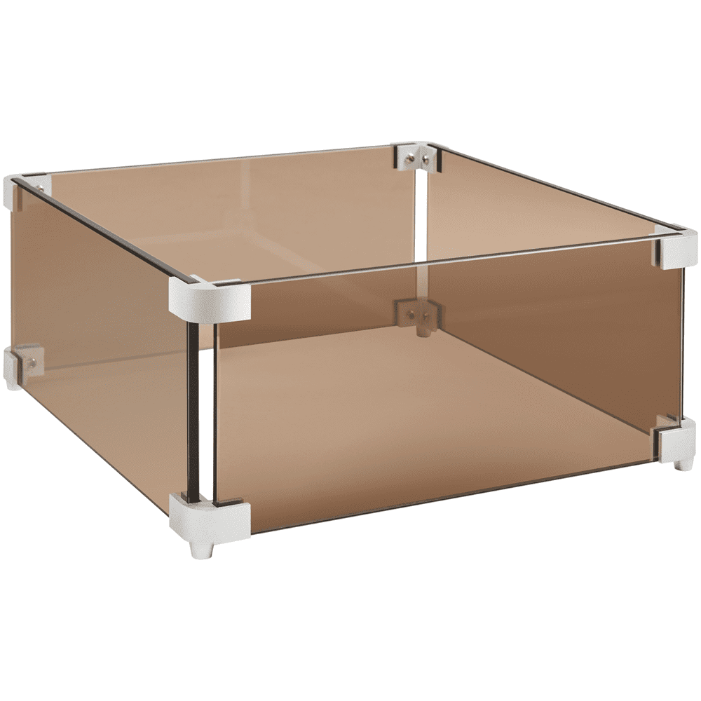 Yaheetech 15'' Tempered Wind Guard Fence for Square Fire Pit, Brown ...