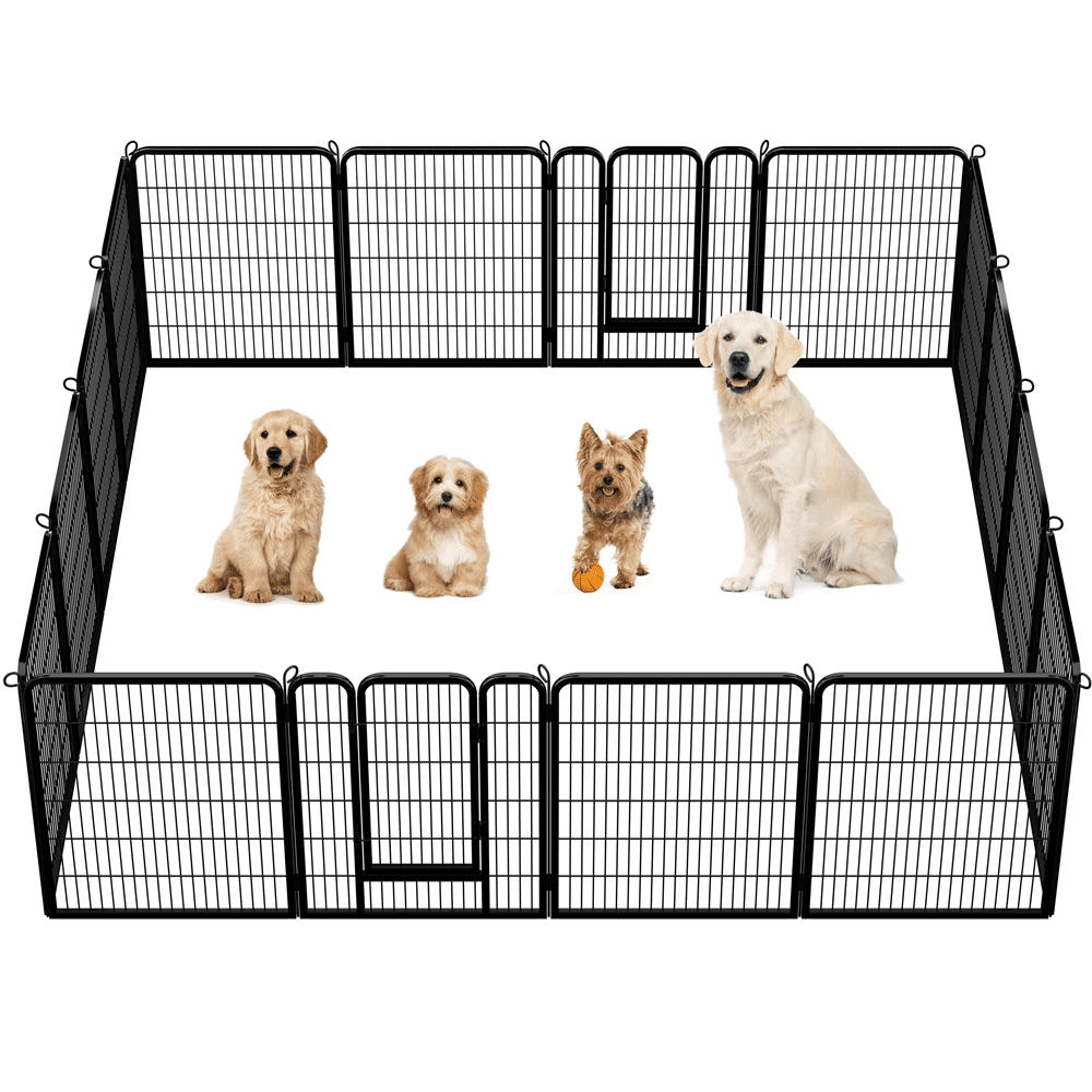 Yaheetech 16 Panels 40″ H Pet Playpen, Metal Fence for Yard Exercise ...
