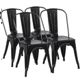 Yaheetech Set of 4, 18'' Modern Industrial Iron Metal Chairs for ...