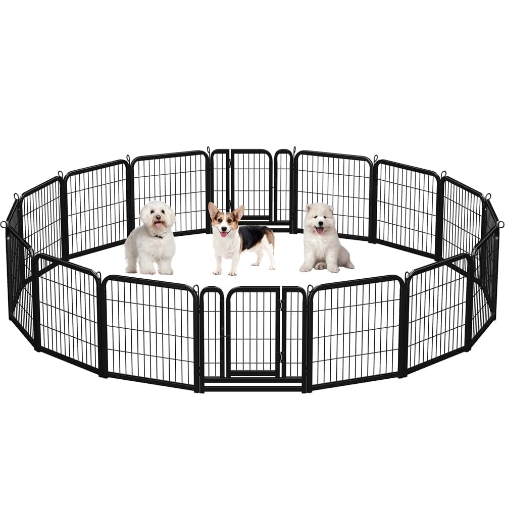 Yaheetech, Dog Playpen, 24.2 Inch 16-Panel Steel, Black - Walmart.com
