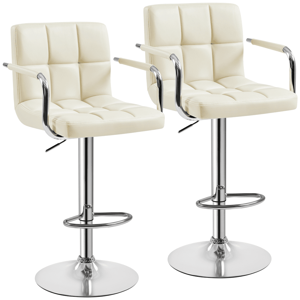 Yaheetech 2pcs Swivel PU Leather Adjustable Counter Bar Stools with ...