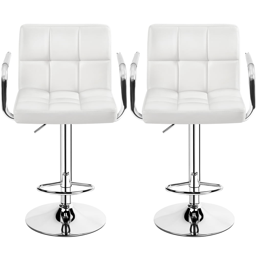 Yaheetech 2pcs Swivel Kitchen Back Counter Bar Stools, PU Leather ...
