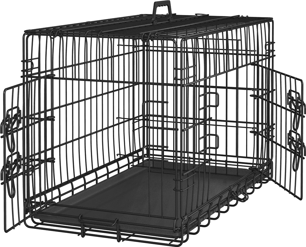 Yaheetech 30'' Foldable Dog Crate with Pull Out Tray, Black - Walmart.com