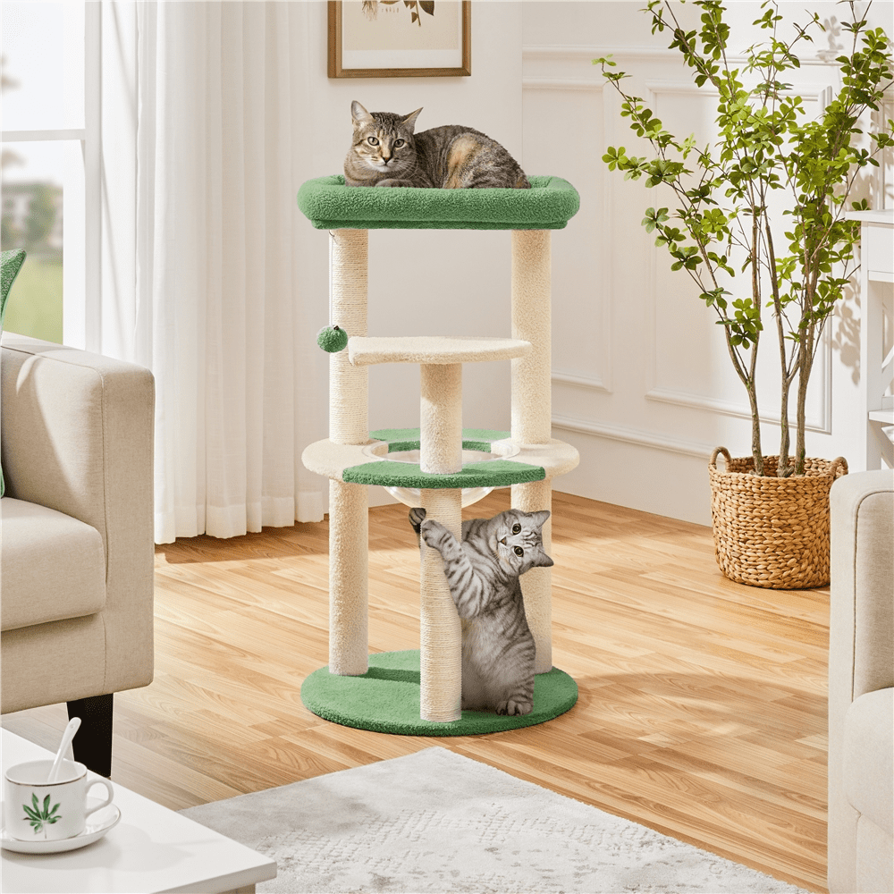 Yaheetech 35.5'' Tall Ocean Cat Tree with Scratching Posts, Army Green ...