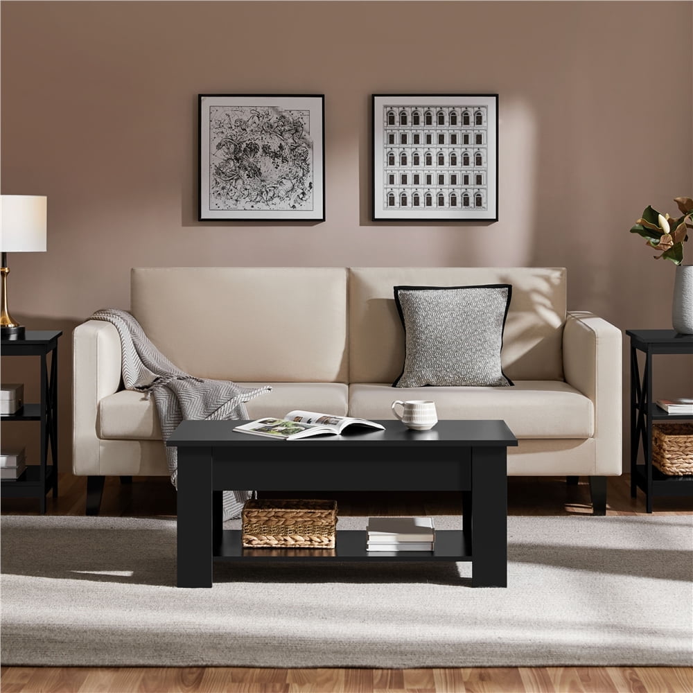 Yaheetech 39in Lift Top Coffee Table with Hidden Compartment and Open ...