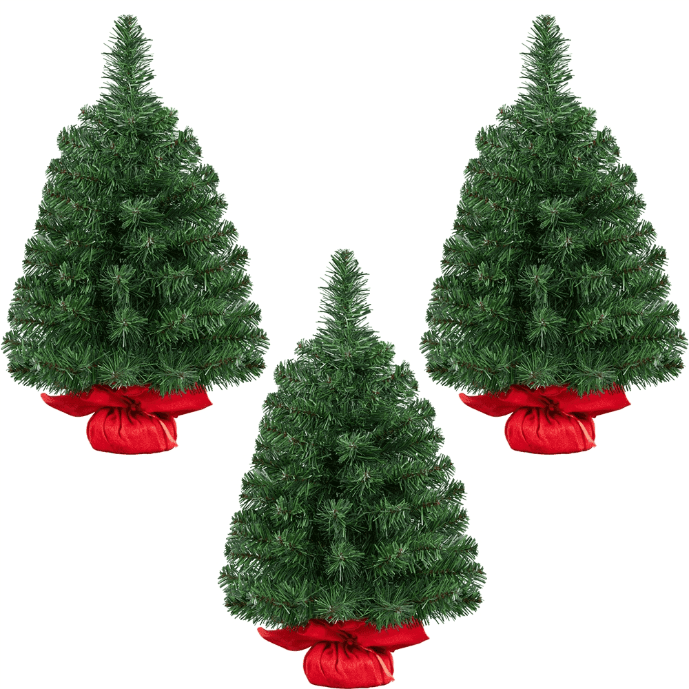 Yaheetech 3pcs 2ft Mini Artificial Christmas Tree with Cement Base, Green - Walmart.com