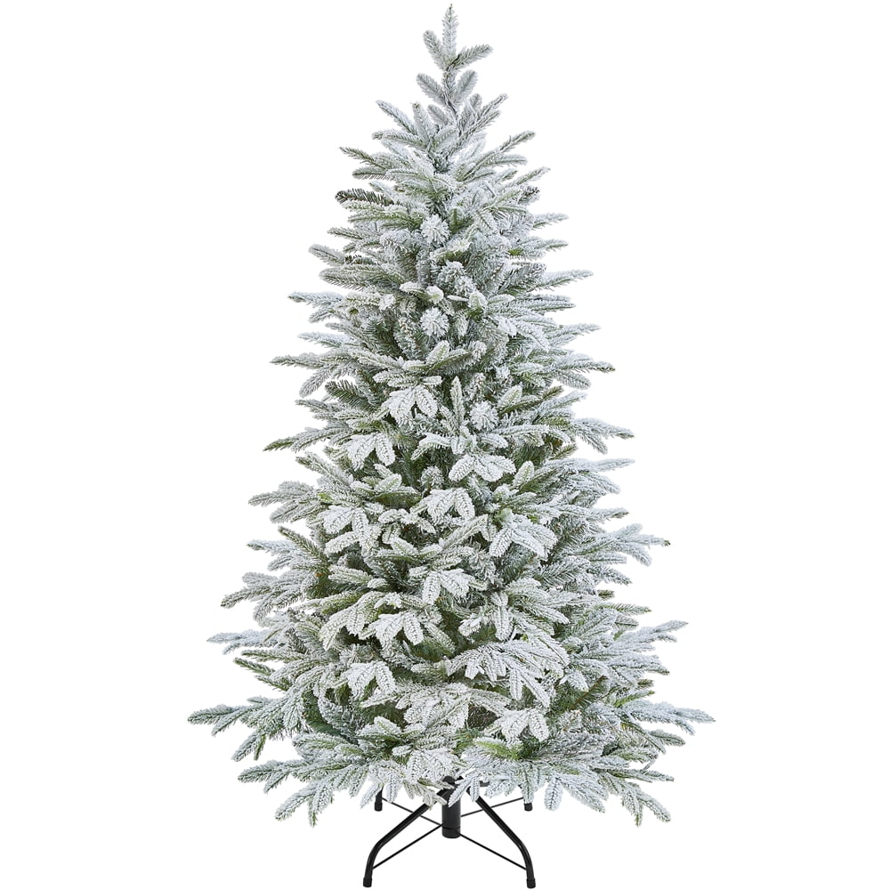 Yaheetech 4.5ft Pre-lit Flocked Artificial Christmas Tree with Stand, Green - Walmart.com