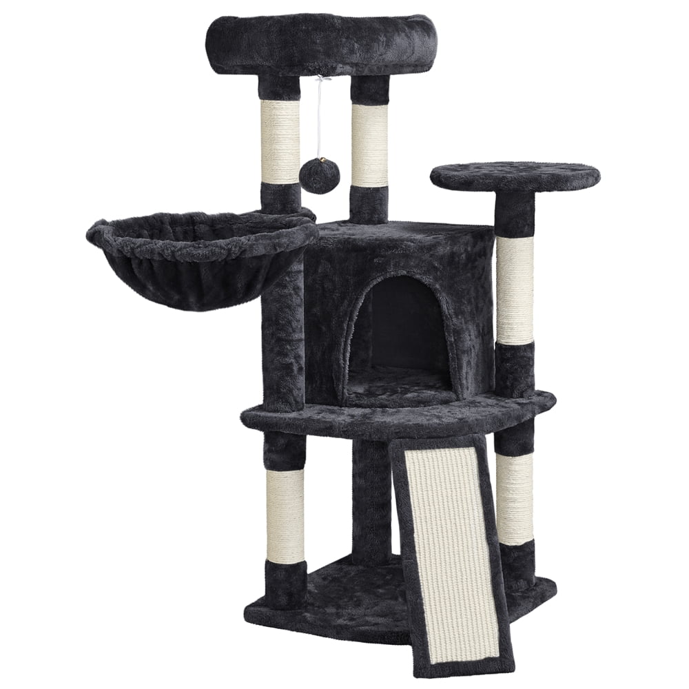 Yaheetech 42inch Cat Tree with Condo Basket Perch Platform, Black ...