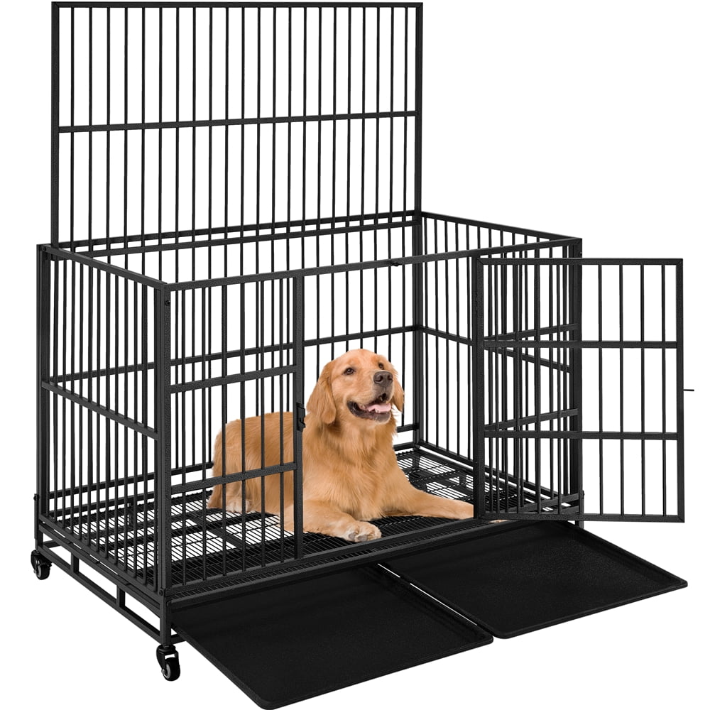 Yaheetech 48-inch XL Portable Pet Cage, Rolling Dog Kennel with Open ...