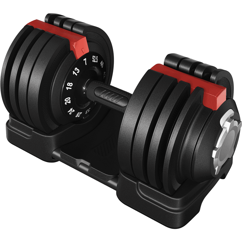 Yaheetech 52.5lb Adjustable Dumbbell Set with Anti-Slip Handle and Tray ...