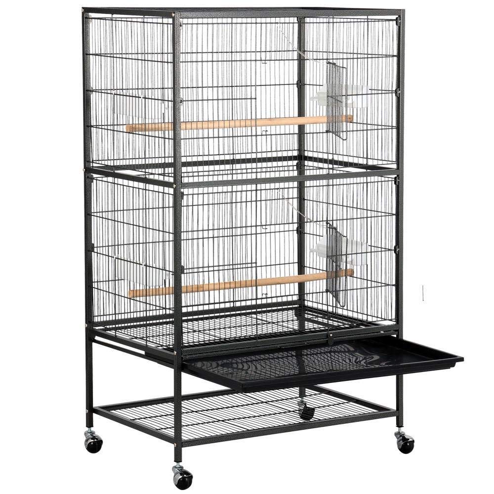 76" X-Large Double Stacker Wrought Iron Cage Bird Flight Parrot ...