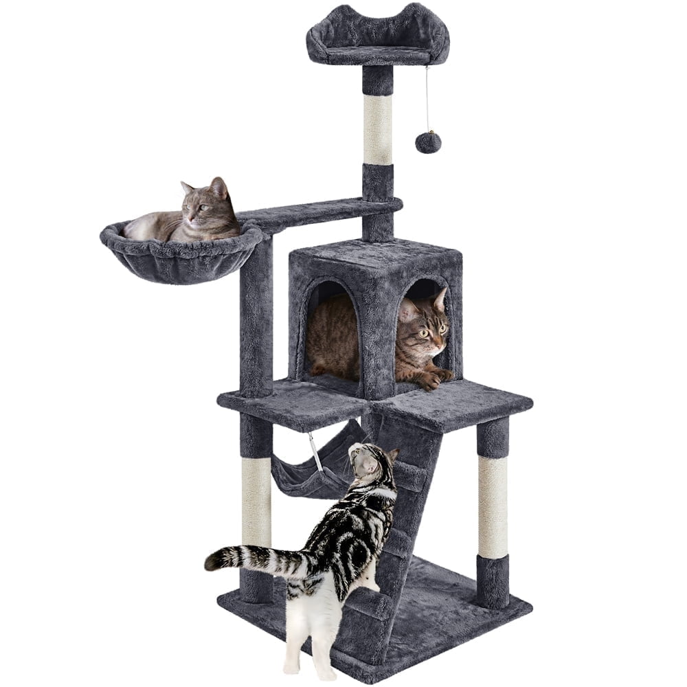Yaheetech 53.5'' Multilevel Cat Tree Condo with Scratching Post ...