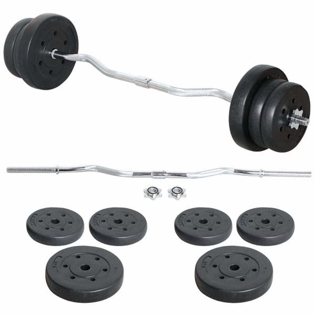 Yaheetech 55 lb Olympic Barbell Weight Set for Gym Lifting Exercise ...
